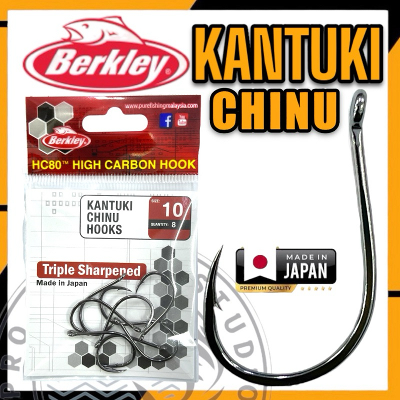 BERKLEY KANTUKI CHINU HOOK TRIPLE SHARPENED FISHING HOOK HIGH CARBON ...