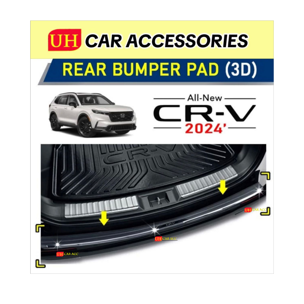 HONDA CRV G6 REAR BUMPER PAD 3D WITH CHROME TRIM BUMPER PROTECTOR ANTI ...