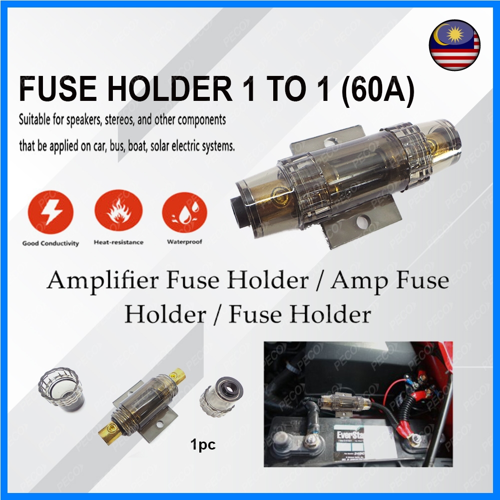 Universal Car Fuse Holder Box 1 to 1 60A Fuse (1 Pc) | Shopee Malaysia