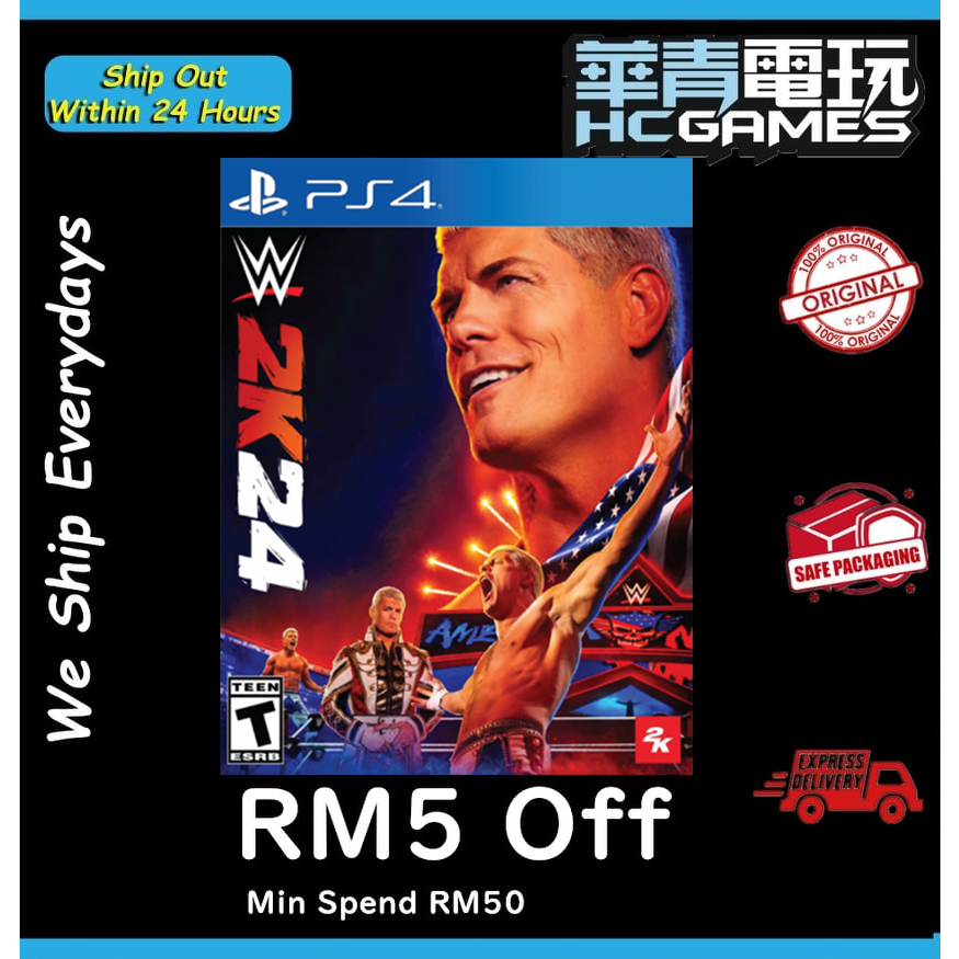 PS4 / PS5 WWE 2K24 (English-Disc-New Seal) Wrestling Video Game ...