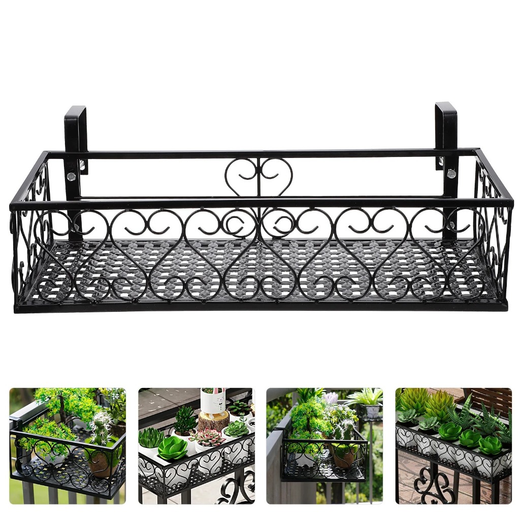 Balcony railing flower pot hanging rack guardrail flower rack planting ...