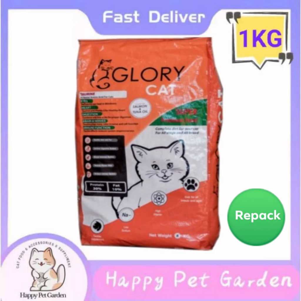 Glory Cat 1KG Repack Makanan Kucing/ Cat Dry Food | Shopee Malaysia