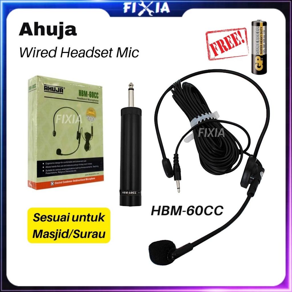 Ahuja HBM-60CC Headband Headmic Headset Microphone Mic Mikrofon Gantung ...