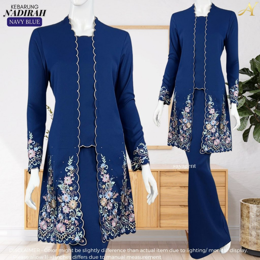 Kurung Modern - Baju Kebarung Moden Nadirah Embroidery (Sulam) | Shopee ...