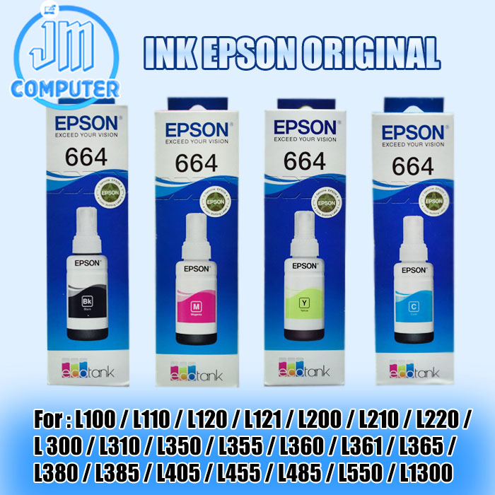 Epson 664 Refill Ink For L120/L210/L360/L385/L1300 - Black/Cyan/Magenta ...