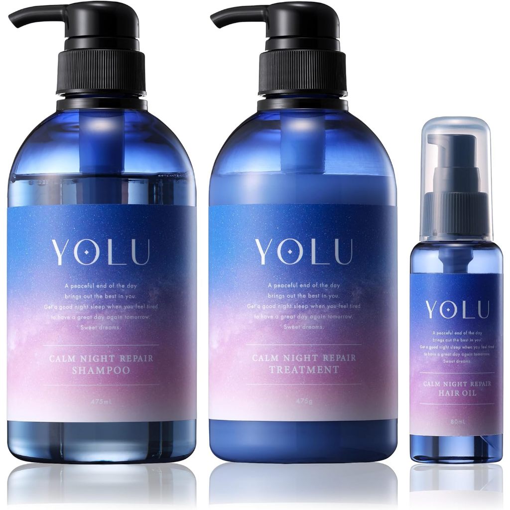 YOLU Shampoo Treatment Hair Oil 3-Piece Set [Calm Night Repair] Hair ...