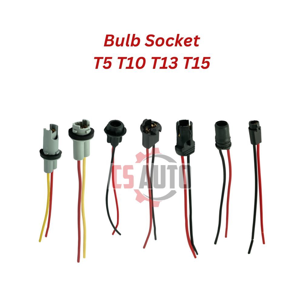 CS 1pc T5 T10 T13 T15 Bulb Holder Socket with Adaptor wire harness 4090 W5W W13W W15W Rubber PVC ...