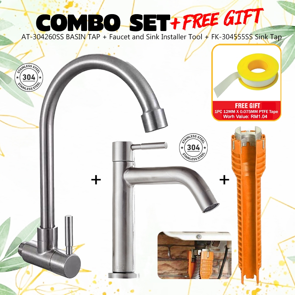 AT-304260SS SUS 304 Stainless Steel Bathroom Basin Tap | Shopee Malaysia