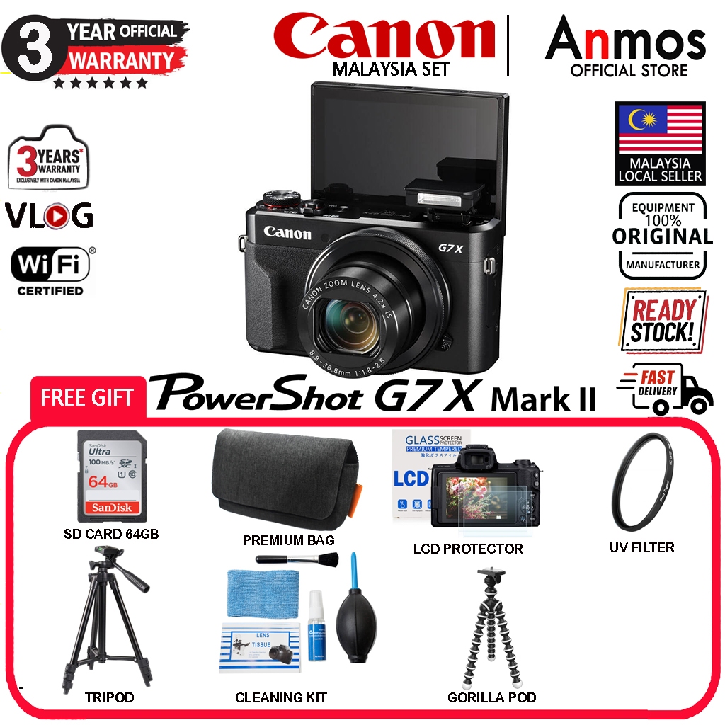 Canon PowerShot G7x Mark II / G7X Mark2 / G7X M2 Digital Camera (3 YEAR ...