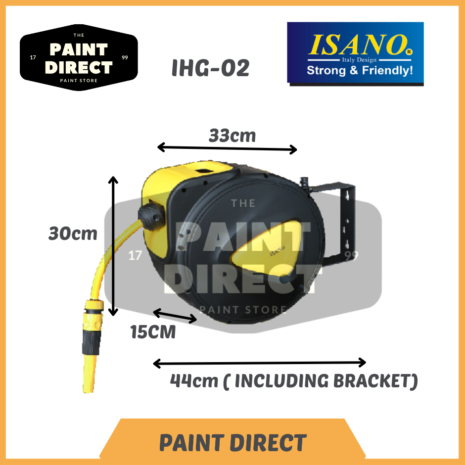 ISANO 10M & 20M Wall Mounted Automatic Reel Retractable Water Hose Reel ...