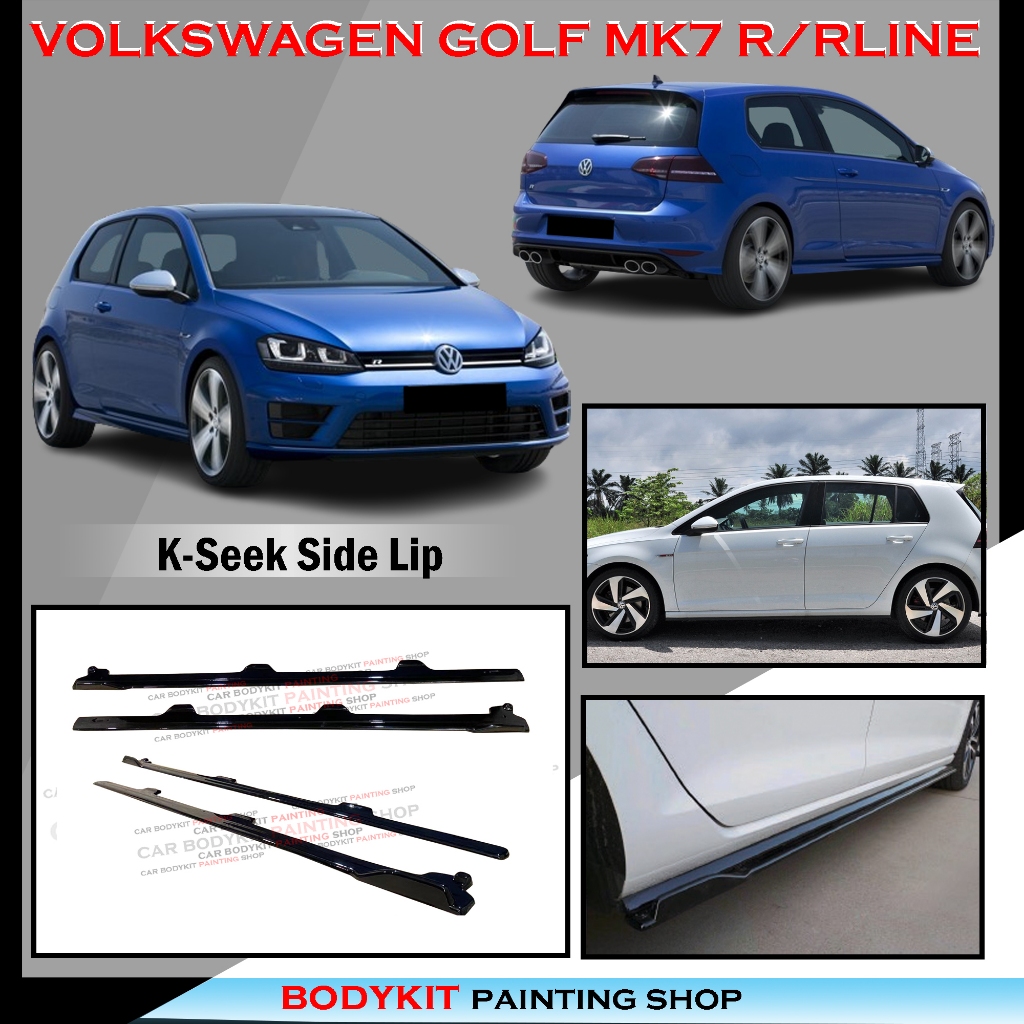 VOLKSWAGEN GOLF MK7 MK7.5 GTI TSI GTD R RLINE K-STEEK STYLE SIDE SKIRT ...