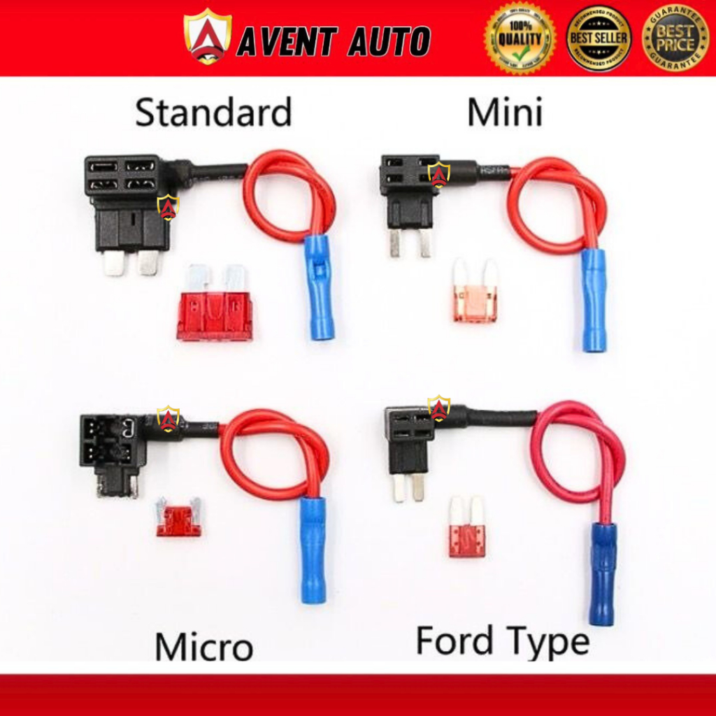 Mini Micro Standard Blade Fuse Tap adapter Holder Fius Tap Line ATM APM ...
