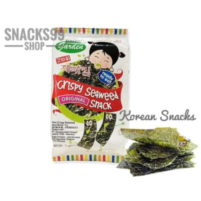 Crispy Seaweed Original Snack (5g x 3) Korean Seaweed Seaweed Snack ...