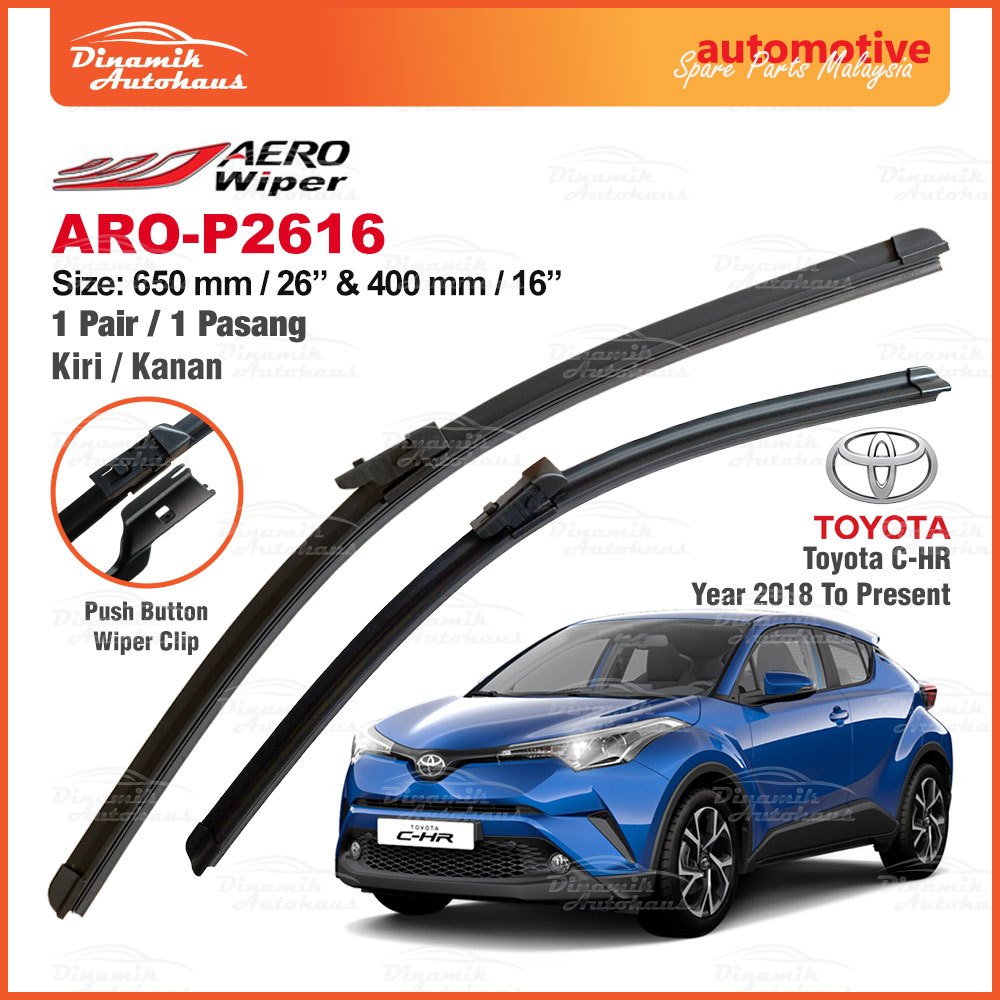 Toyota CHR Year 2018 To Present Car Front Windshield Flat Soft Wiper ...