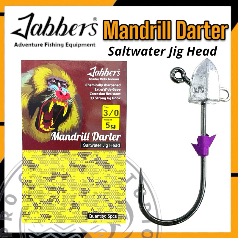 Jabbers Mandrill Darter saltwater 5X strong jig head hook fishing hook ...