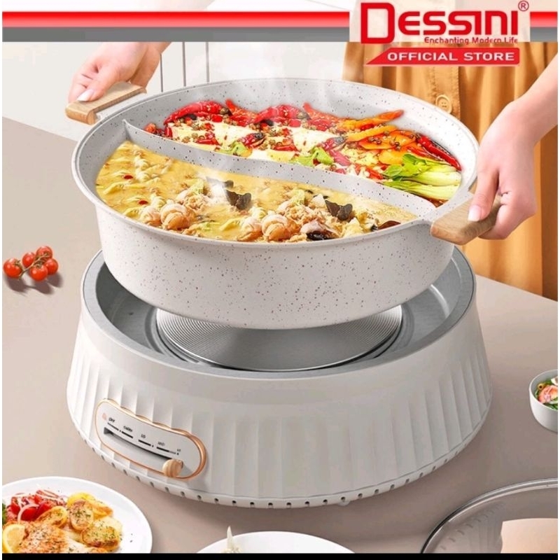 DESSINI ITALY Electric Cooker Hot Pot Steamboat Casserole Non Stick ...