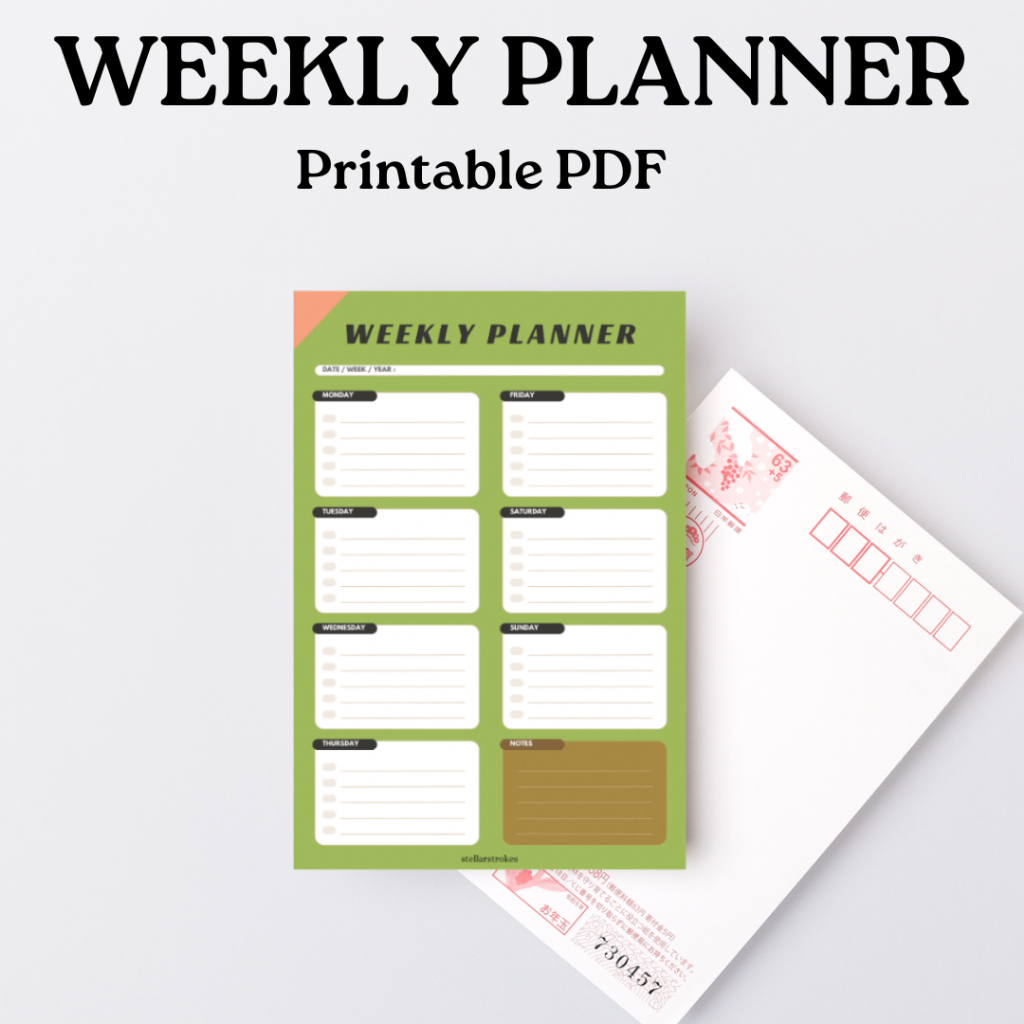 Weekly Planner - PDF Printable | Shopee Malaysia