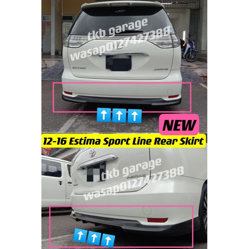 Toyota Estima Acr50 2012-2016 Pu Wald Sport Line Rear Skirt Bodykit ...