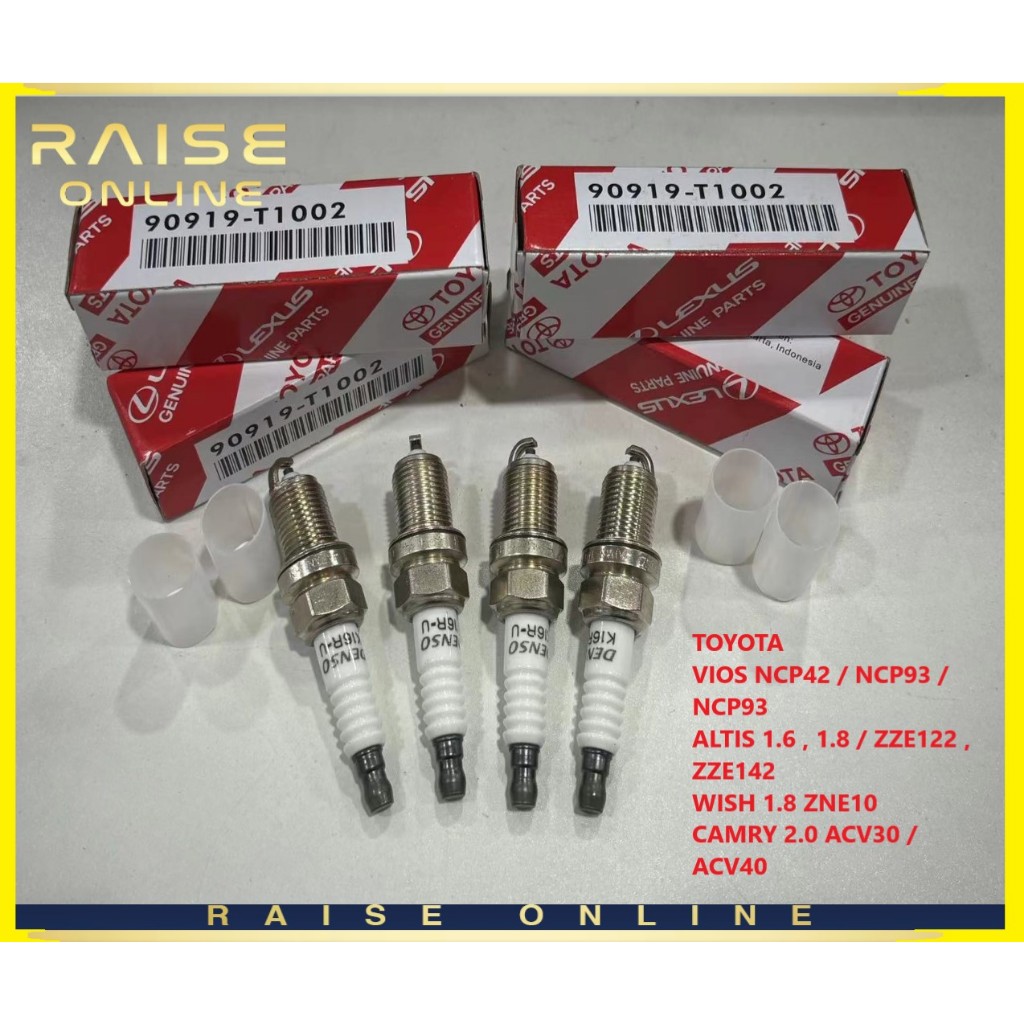 100% ORIGINAL SPARK PLUG TOYOTA VIOS ALTIS WISH CAMRY SPARK PLUG 90919-T1002(K16R-U) | Shopee ...