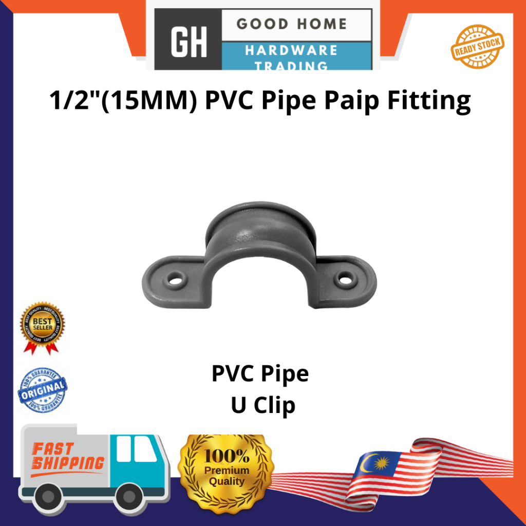 1/2" (15MM) PVC Pipe Paip Fitting (Elbow/Socket/Valve Socket/Tee/PT ...