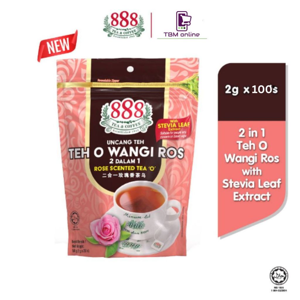 888 Teh O Wangi Ros 2 in 1 with Stevia Leaf Extract Catering Tea ...