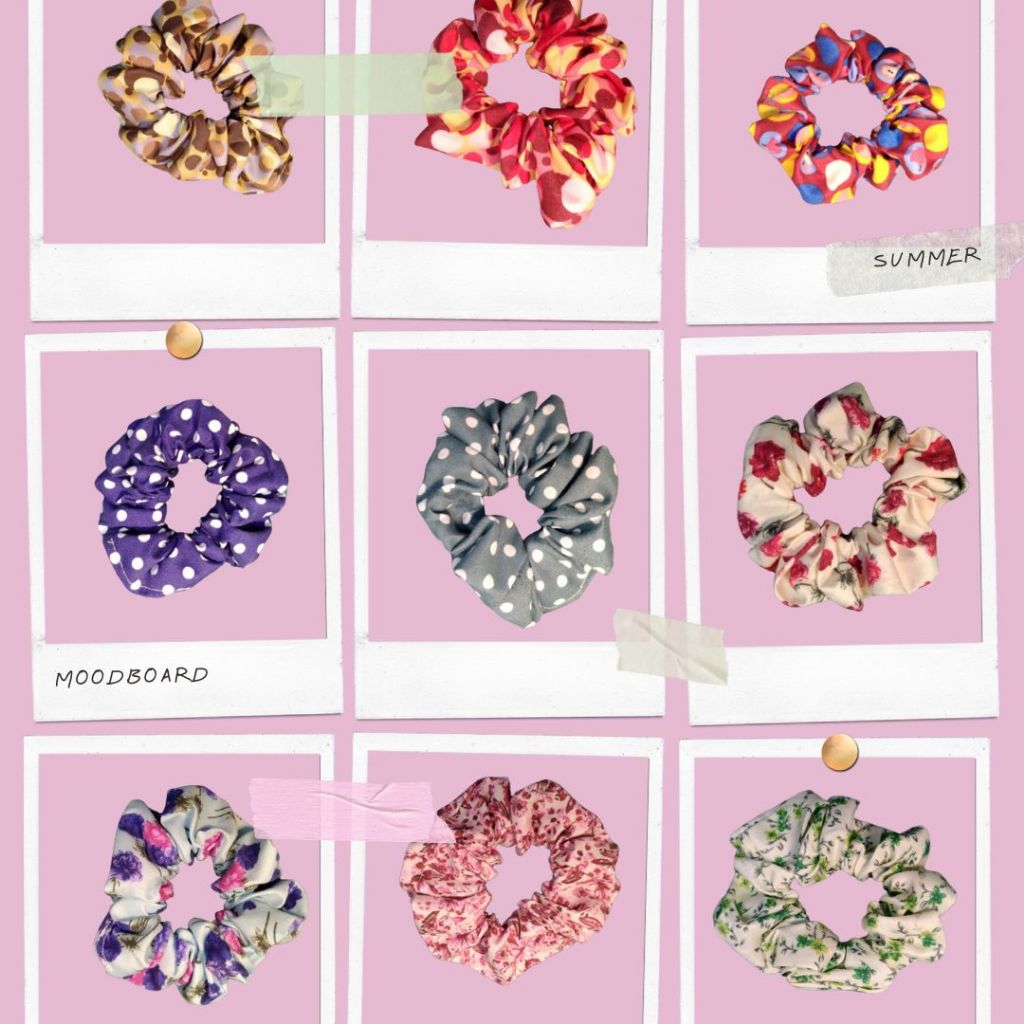 [CLEARANCE BUNDLE ] 100PCS MIX DESIGN SCRUNCHIES cotton polyster ...