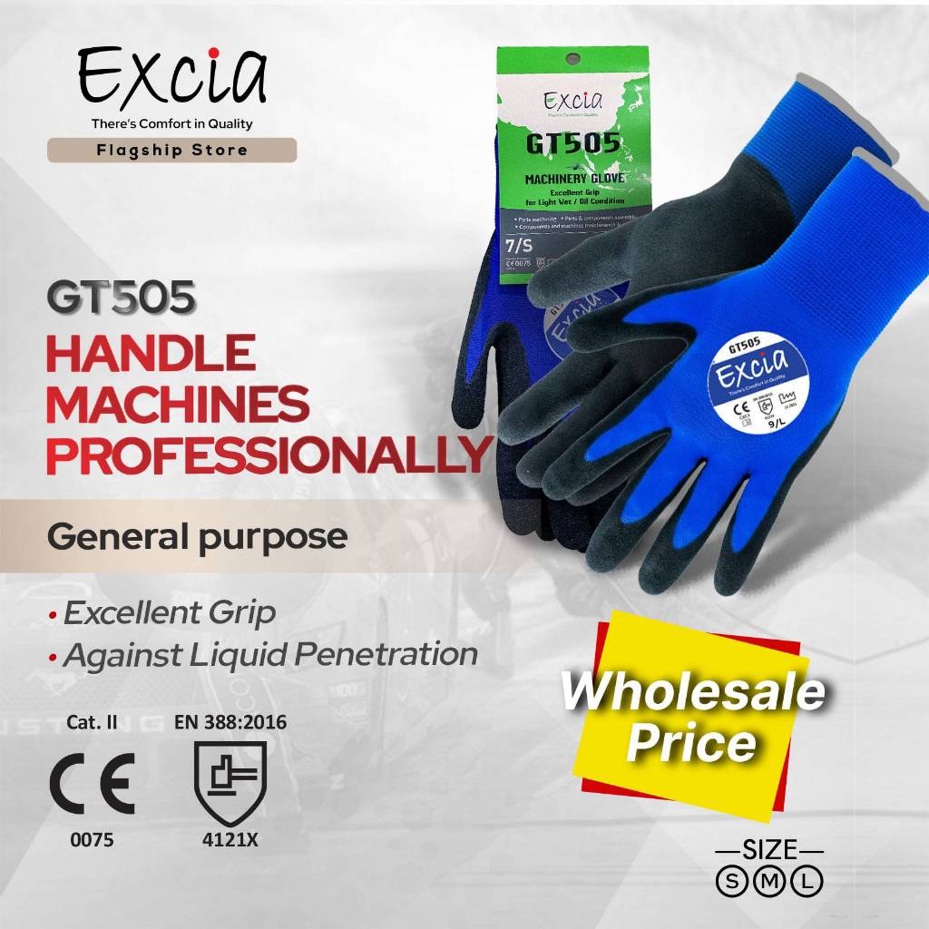EXCIA Safety Gloves GT505 Comfortable Professional Automotive Workshop ...