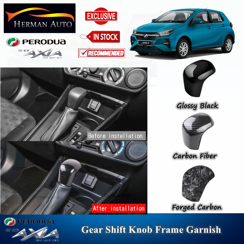 HermanAuto Perodua New Axia 2023 Gear Shift Knob Frame Cover Garnish ...