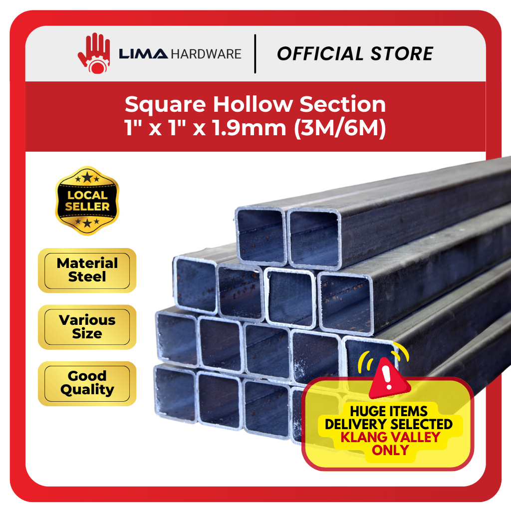 3M/6M Square Hollow Section, Bahagian Berongga Persegi, Alat Binaan ...
