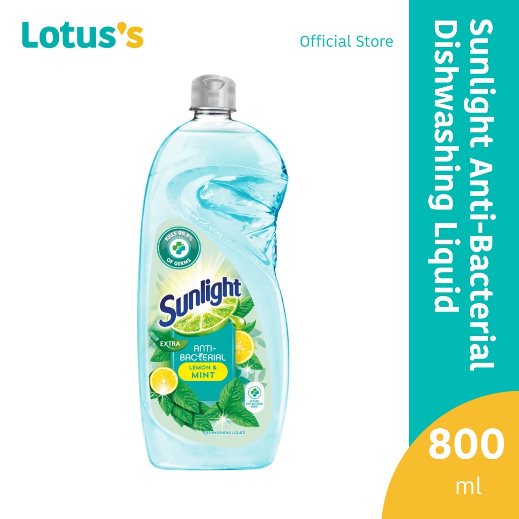Sunlight Extra Dishwashing Liquid Anti-Bacterial (Lemon & Mint) 800ml ...