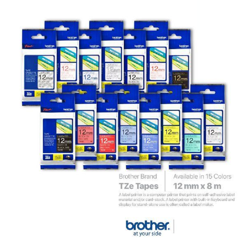 Hotdeal Brother Genuine TZe-Series 12mm Labelling Tapes - tze131 ...