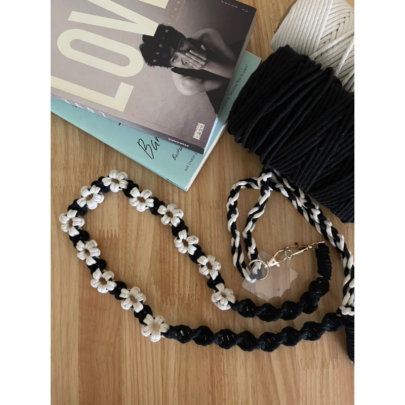 Adjustable Twisted macrame floral handphone strap | Shopee Malaysia