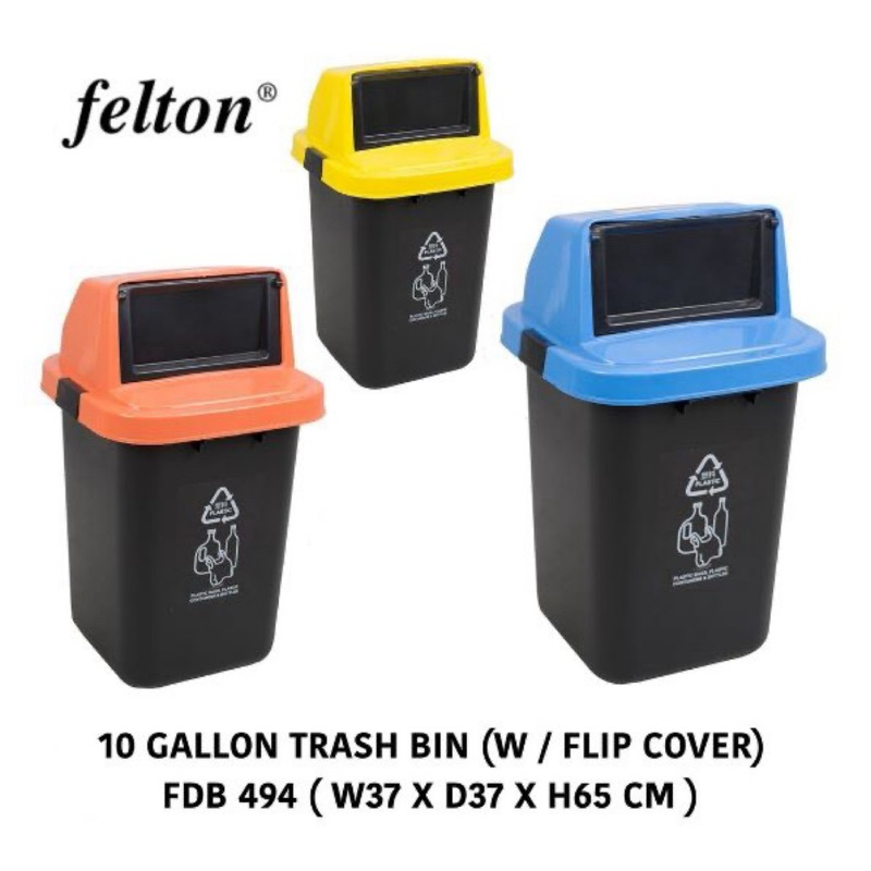 Felton FDB 494 10 Gallon Dustbin With Flip | Shopee Malaysia