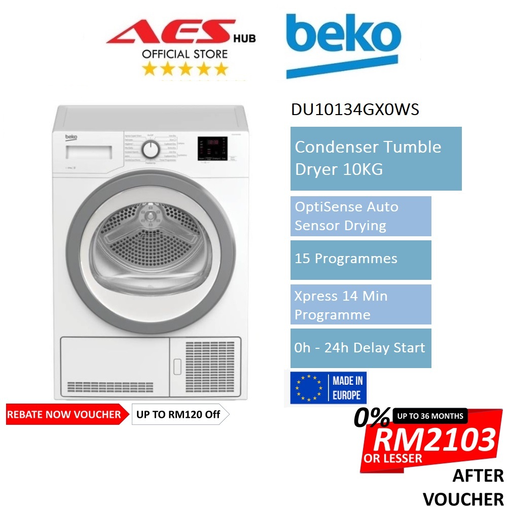 Beko Dryer Machine 10KG Clothes Dryer Condenser Type Mesin Dryer Mesin ...