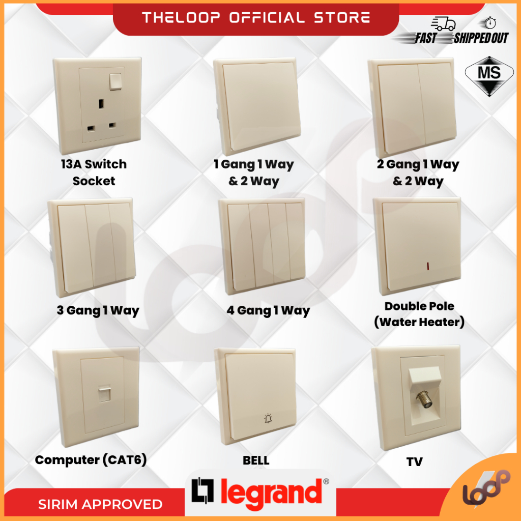 [READY STOCK] LEGRAND ELOE SERIES SWITCHES WITH SIRIM / SUIS ELEKTRIK ...