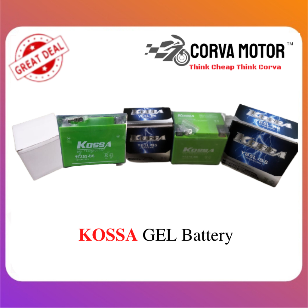 Corva Motor Bateri Motosikal Kossa Battery for Honda C70, EX5, LCV1-V8 ...