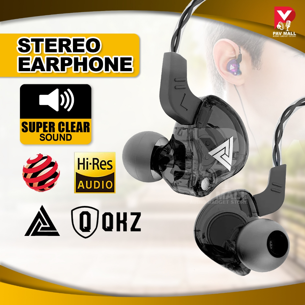 QKZ AK6 Earphone Hi Res Stereo Hifi Audio Music High Quality Earphones ...