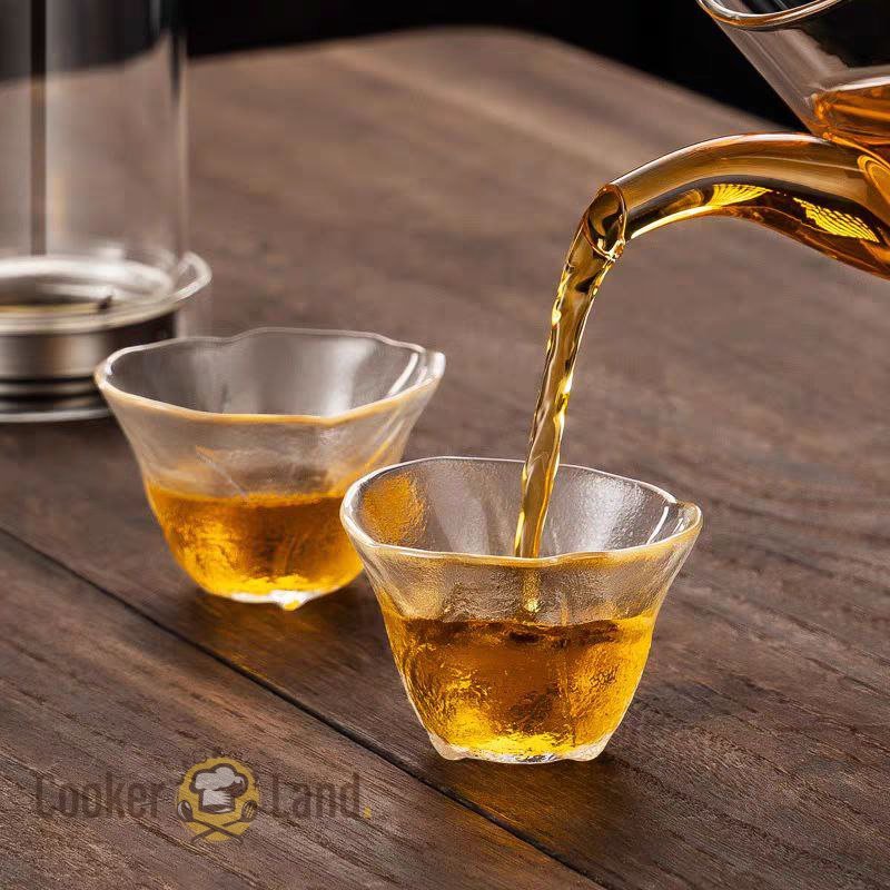 🔥Ready Stock🔥 Japanese-style 100ML Small Flower Glass Sake Tea Cup With ...
