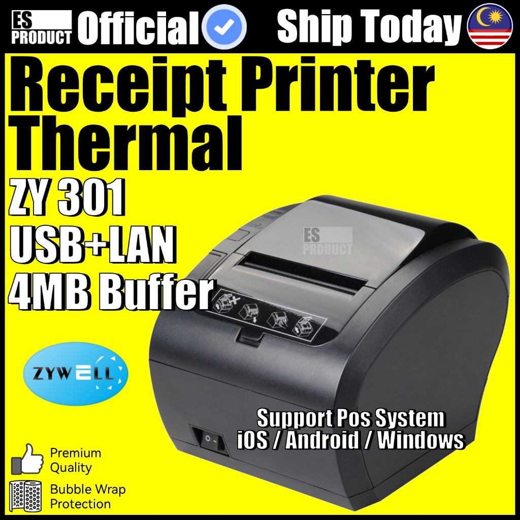 Official Zywell ZY301 80mm Thermal Receipt Printer For Pos System (USB ...