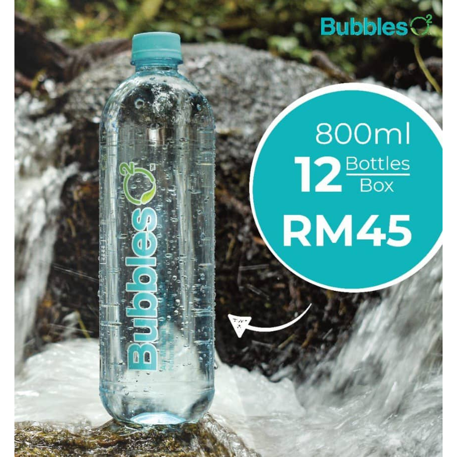 BUBBLES O2 (800mlx12) (OXYGENATED MINERAL WATER) AIR MINERAL BEROKSIGEN SEMULAJADI PERTAMA DI ...