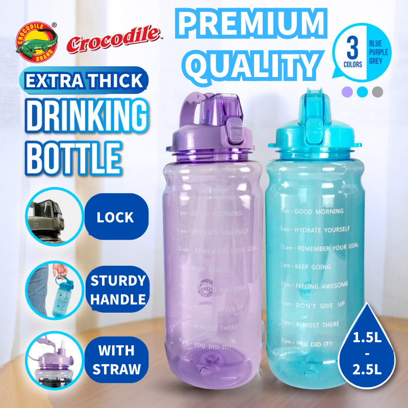 1500ml 2000ml 2500ml 3000ml Motivational Water Bottle with Straw Drinking Bottle with Handle ...