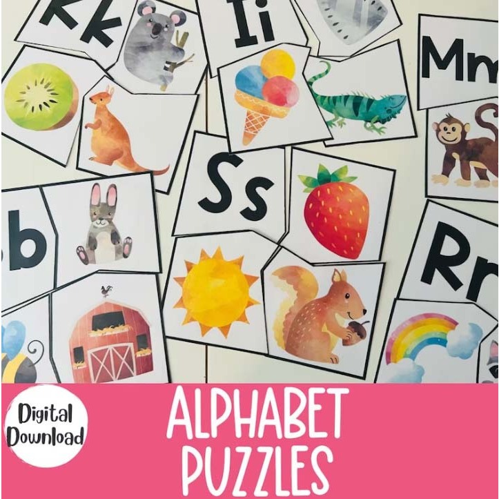 PDF] Alphabet Puzzle Kids Activity Printable Montessori Toddler Kids ...