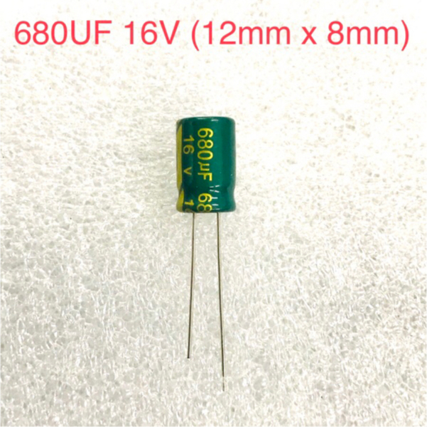 READY STOCK Electrolytic Capacitor 680UF 16V (12x8mm) | Shopee Malaysia