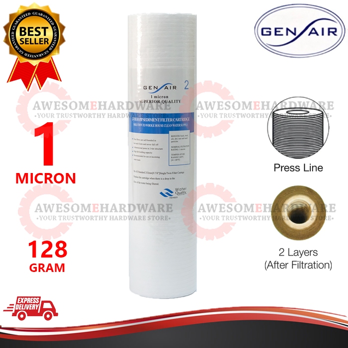 GEN AIR GA2 1 MICRON PP WATER FILTER REFILL WITH STRIPE REPLACEMENT ...