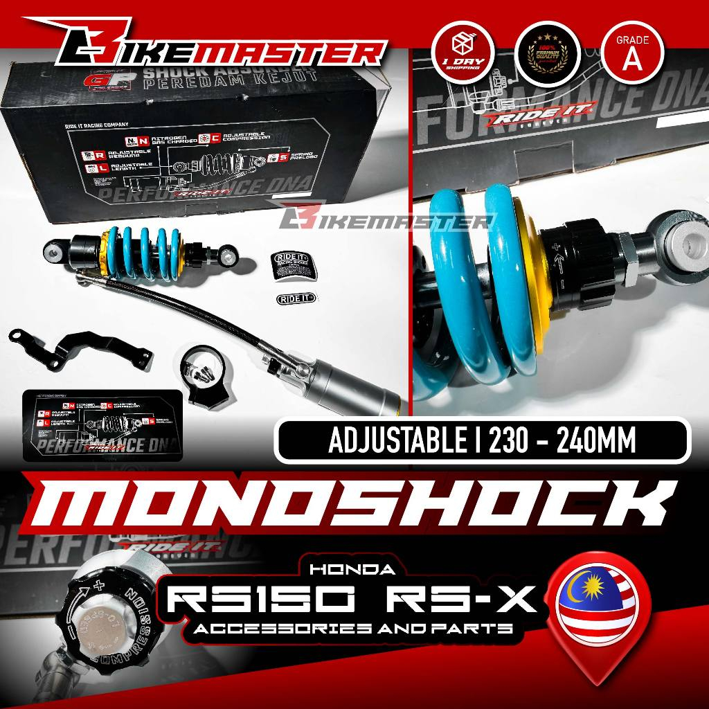 RSX Monoshock I Adjustable 230 - 240MM NITRONE for HONDA RS150 /Winner ...