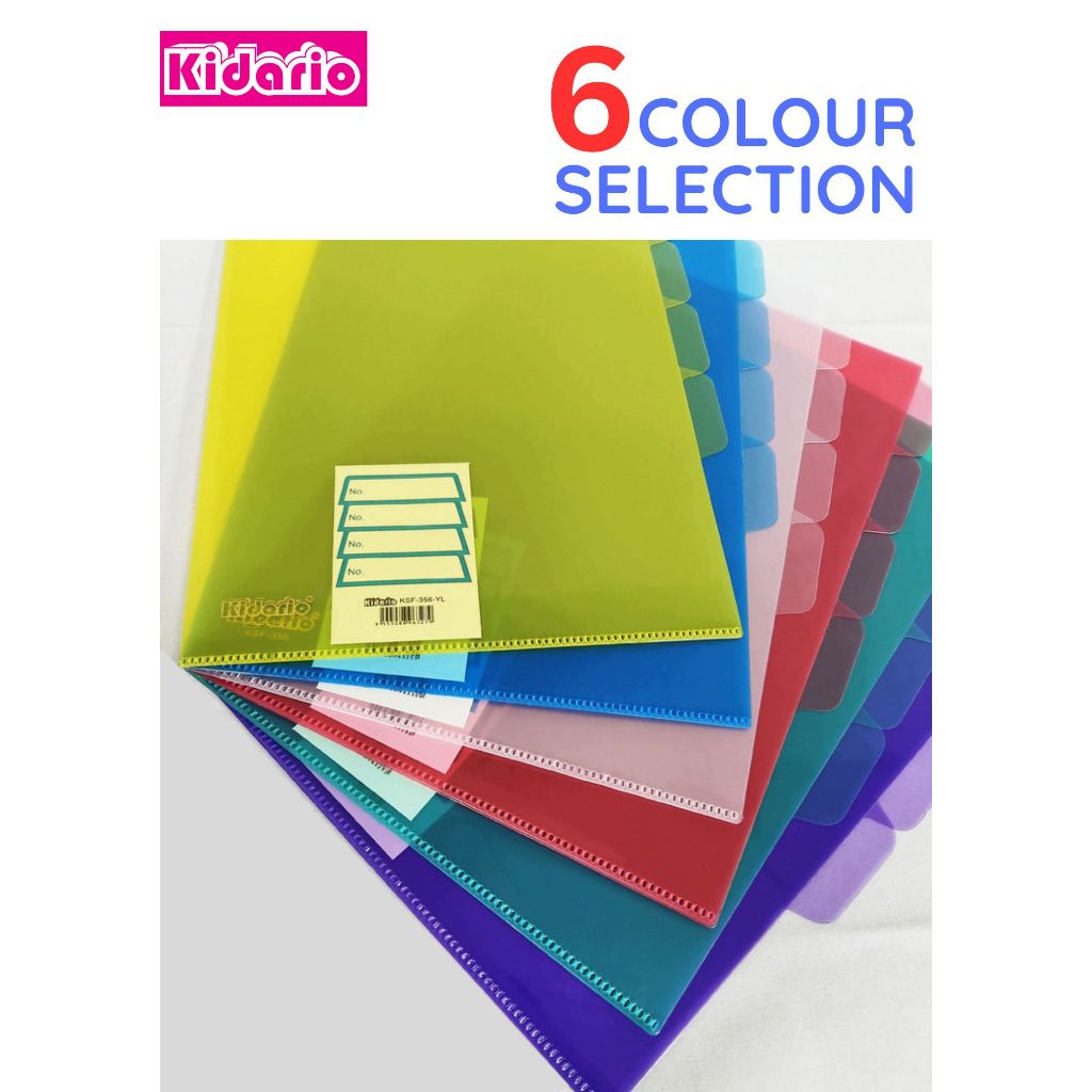 [ KSF-356 ] A4 KIDARIO 4 LAYER PP L SHAPE FOLDER WITH INDEX STICKER ...