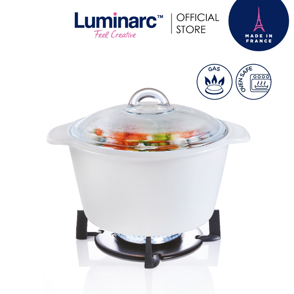 Luminarc Vitro Blooming White Casserole Pot - (3000ML) [Model: N1615 ...