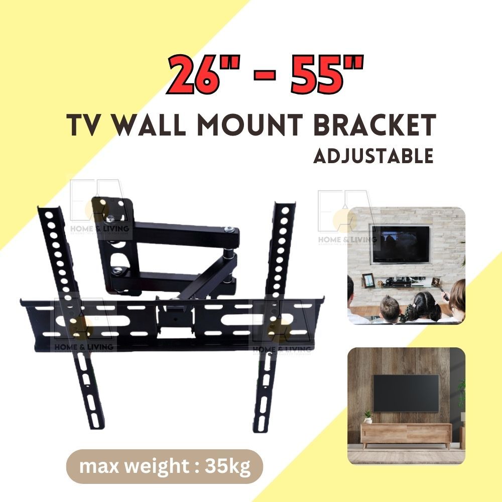 EA Home UNIVERSAL TV BRACKET 26"-55" inch Fully Adjustable Tilt -5°~+10 ...