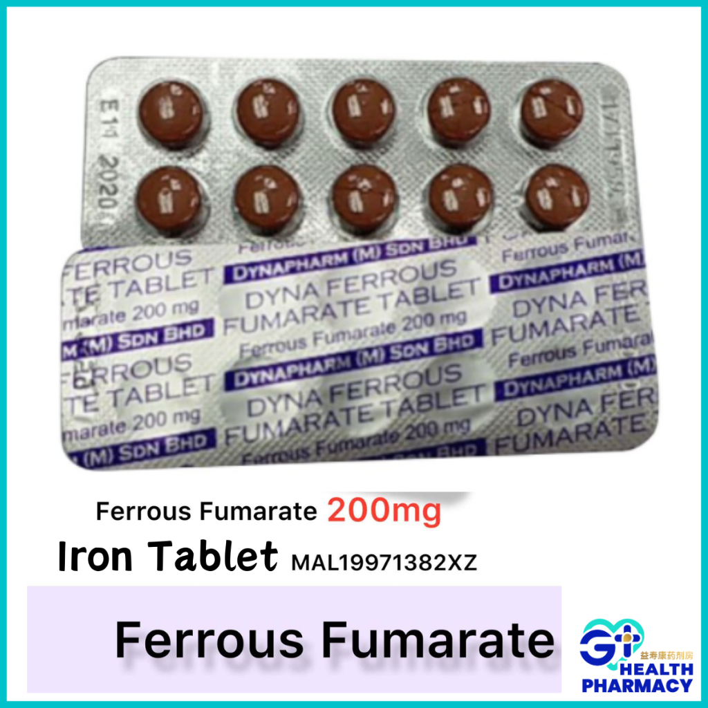 DYNA FERROUS FUMARATE TABLET 200MG 10'S | Shopee Malaysia