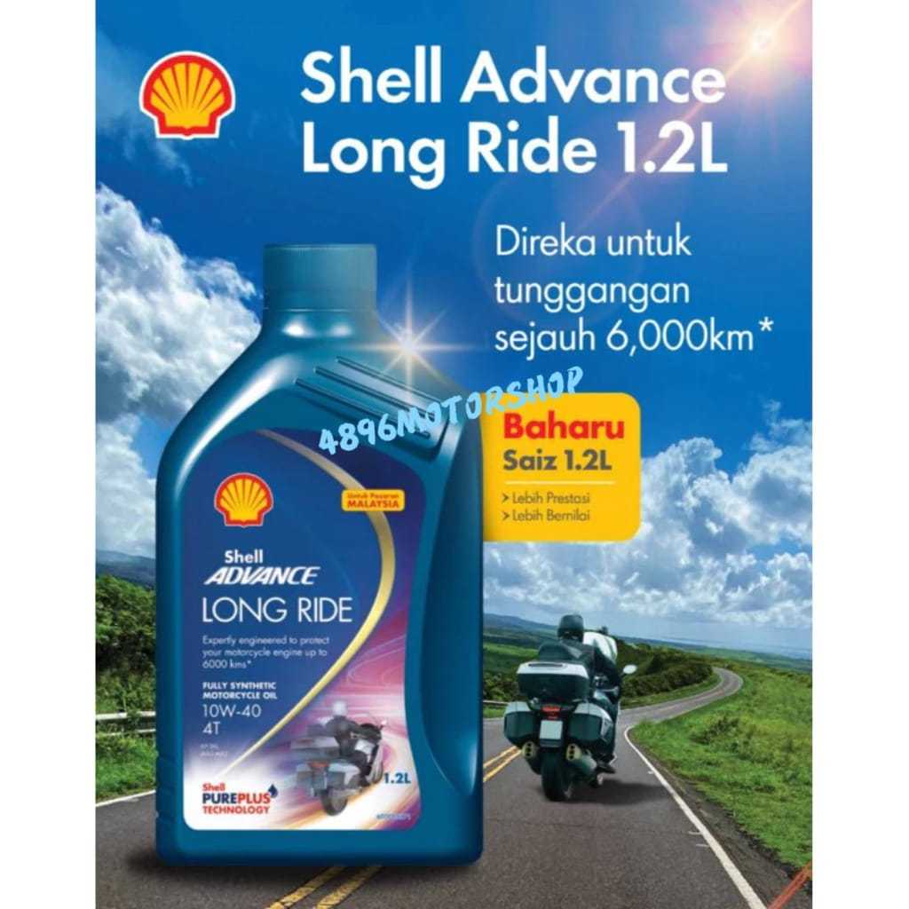 100% ORIGINAL SHELL LONG RIDE 10W40 10W-40 FULLY SYTHETIC ENGINE OIL 4T ...